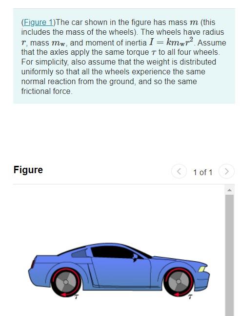 Solved (Figure 1)The car shown in the figure has mass m | Chegg.com