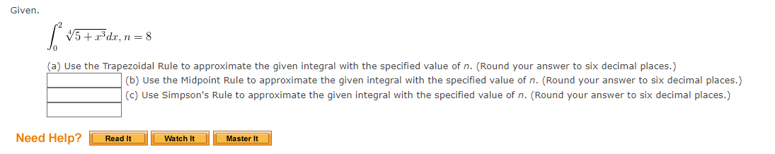 Solved Given. ∫0245+x3dx,n=8 (a) Use the Trapezoidal Rule to | Chegg.com