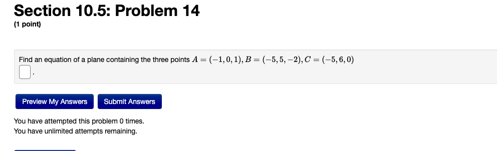 Solved Section 10.5: Problem 14 (1 point) Find an equation | Chegg.com