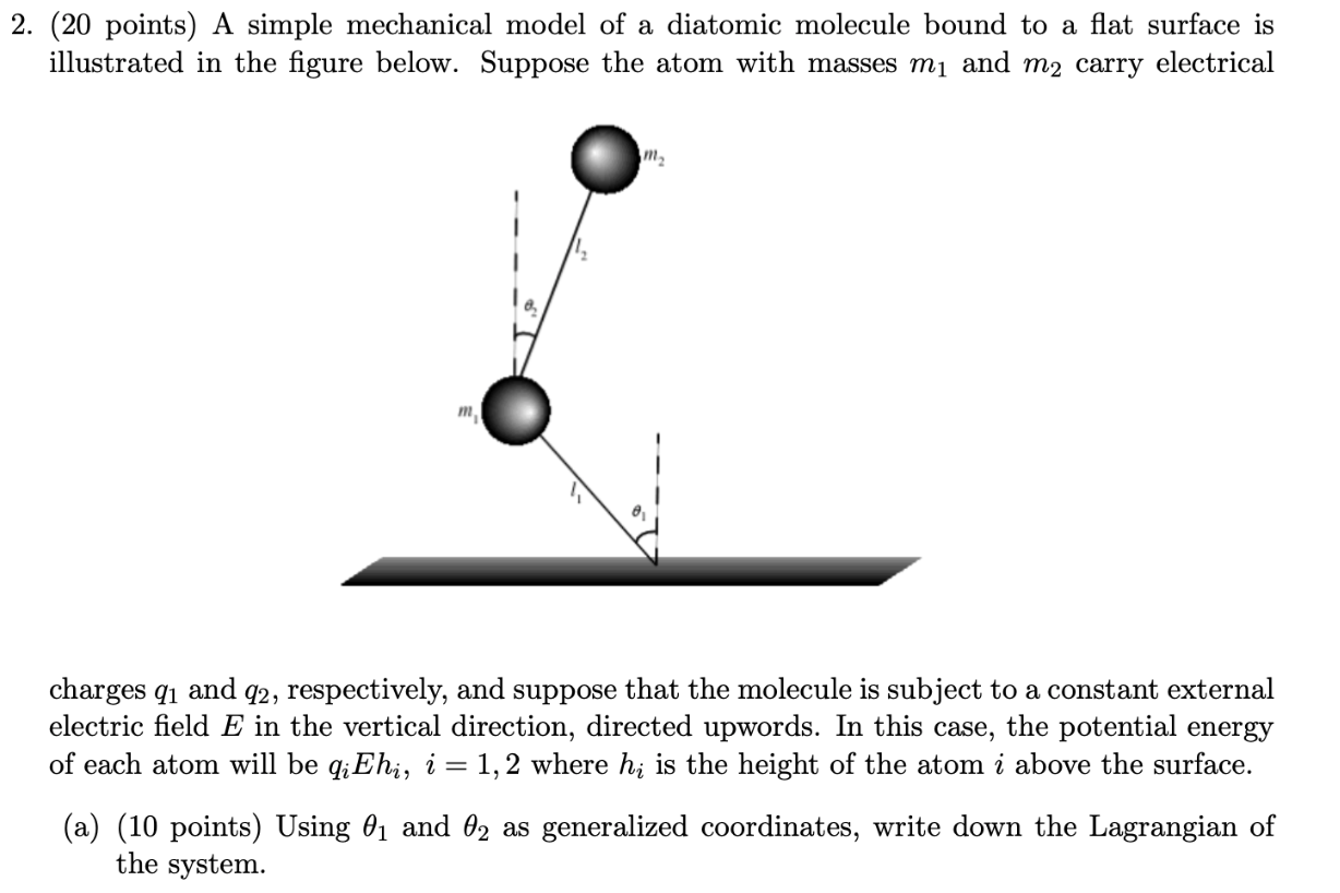 Solved 2. (20 points) A simple mechanical model of a | Chegg.com