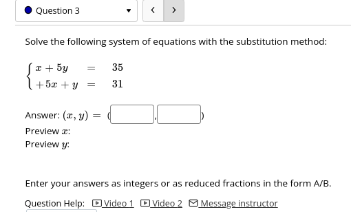 Solved Solve the following system of equations with the | Chegg.com