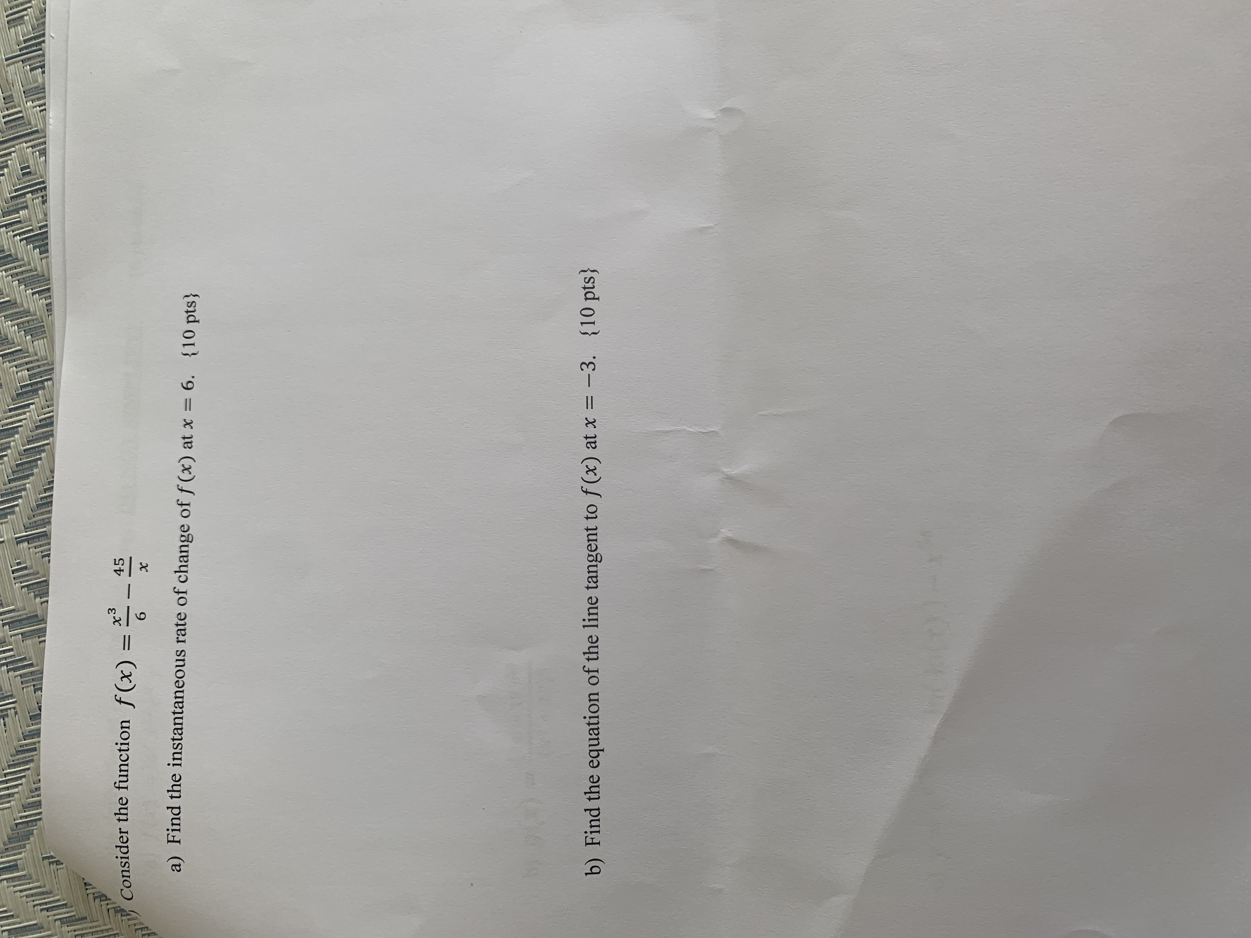 Solved Consider the function f(x)=6x3−x45 a) Find the | Chegg.com