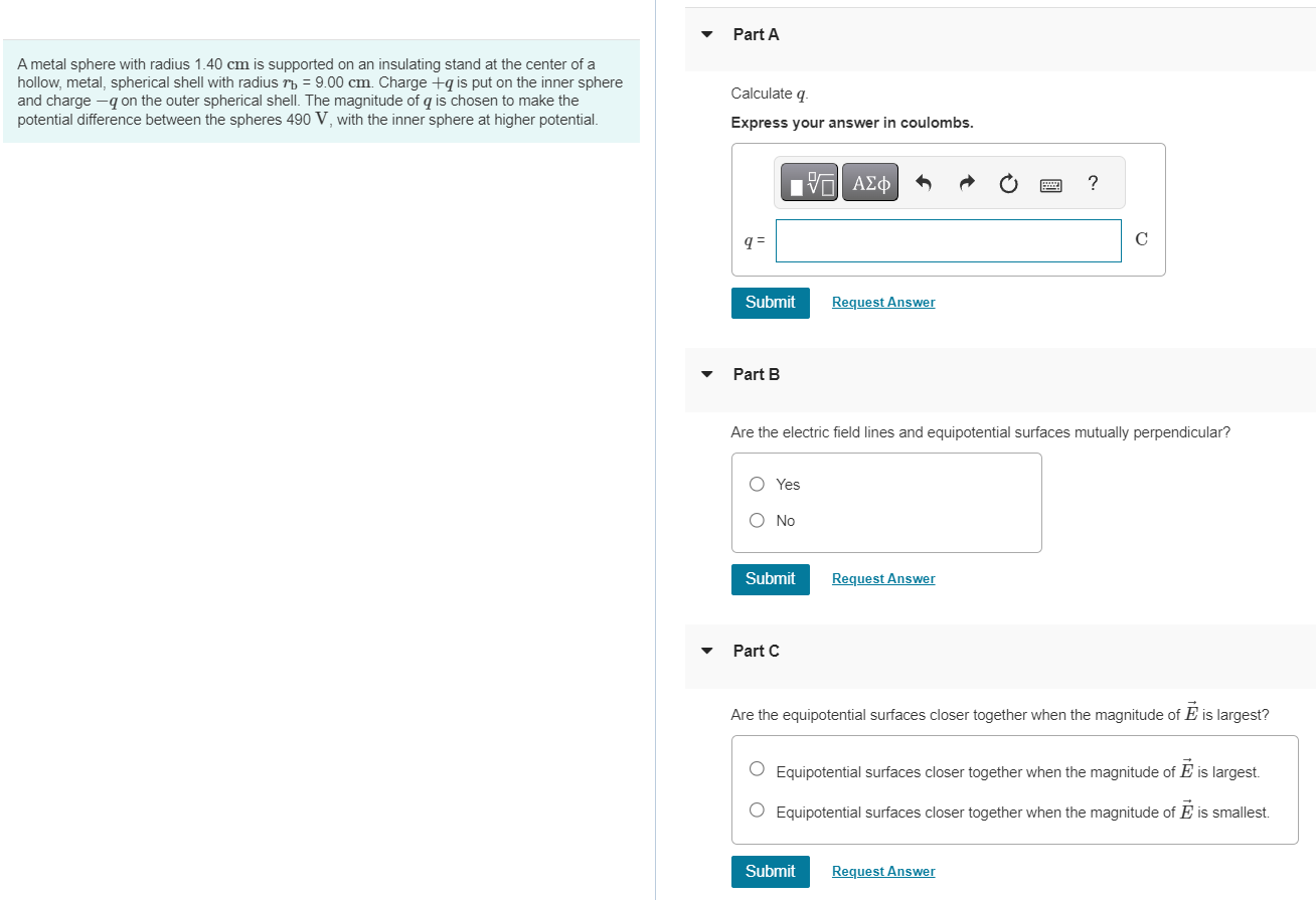 Solved A metal sphere with radius 1.40 cm is supported on an | Chegg.com