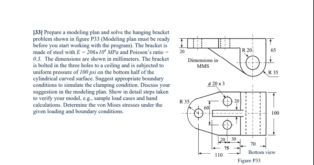 [33] Prepare a modeling plan and solve the hanging | Chegg.com
