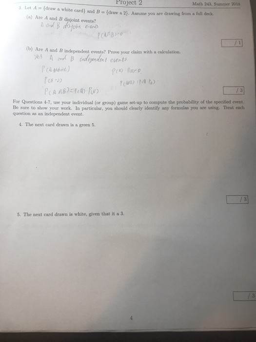 Project 2 Math 243, Summer 2018 purpose of this | Chegg.com