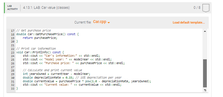 Solved 4.13 LAB: Car value (classes) Instructor note: | Chegg.com