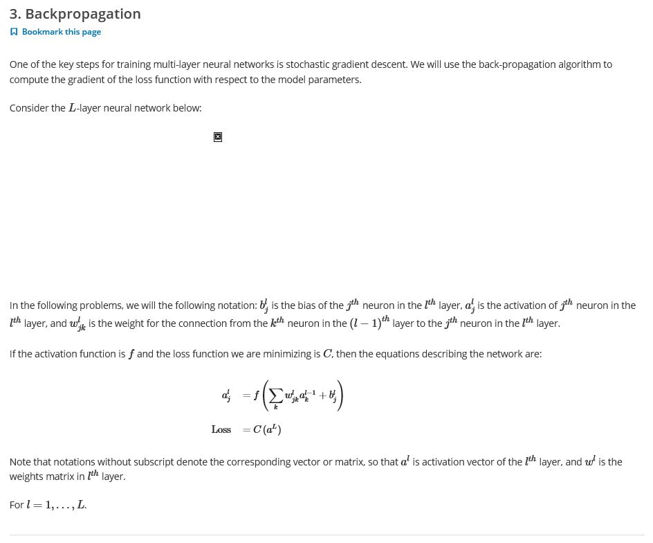Solved 3. Backpropagation Bookmark this page One of the key | Chegg.com