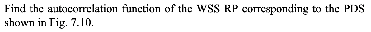 Solved Find the autocorrelation function of the WSS RP | Chegg.com