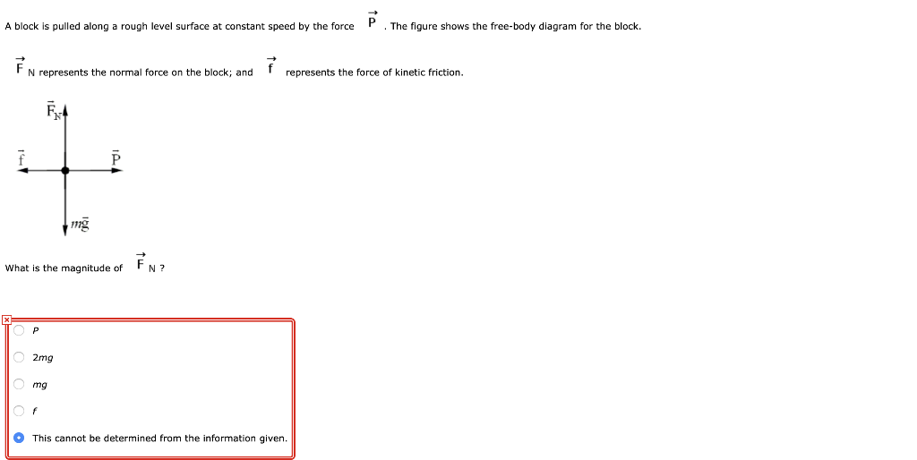 Solved A block is pulled along a rough level surface at | Chegg.com