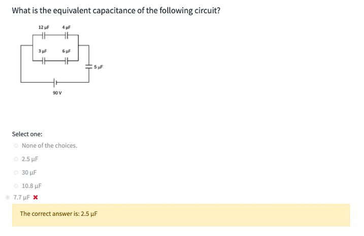 Solved What is the equivalent capacitance of the following | Chegg.com