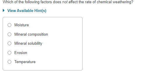 Solved Which of the following factors does not affect the | Chegg.com