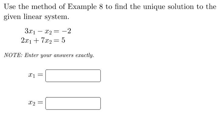 Solved Use the method of Example 8 to find the unique | Chegg.com