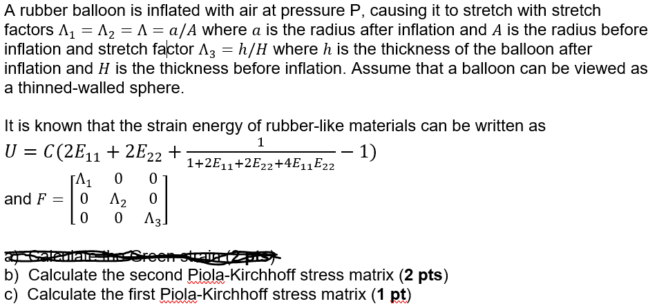 Solved A rubber balloon is inflated with air at pressure P, | Chegg.com