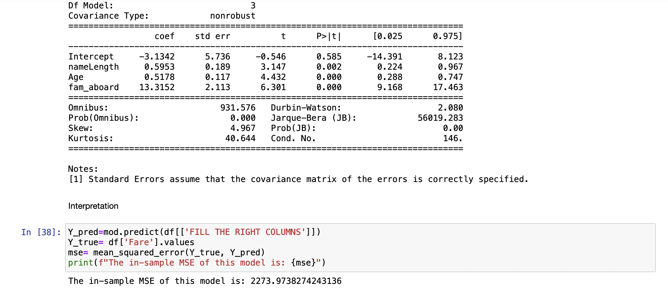 Part 2 - Multiple linear regression model • Using the | Chegg.com