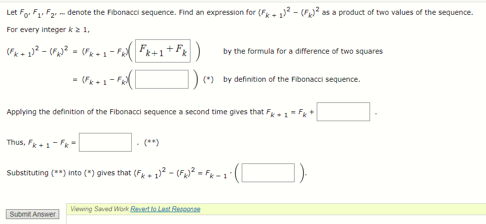 Solved Let For F1 F2 Denote The Fibonacci Sequence