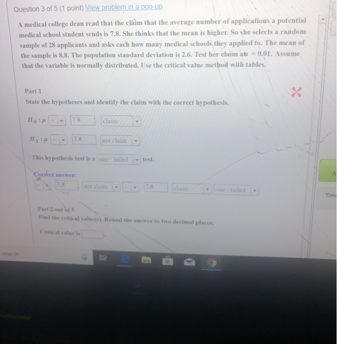 Solved Question 3 of 5 (1 point) View problem in a pop-up A | Chegg.com