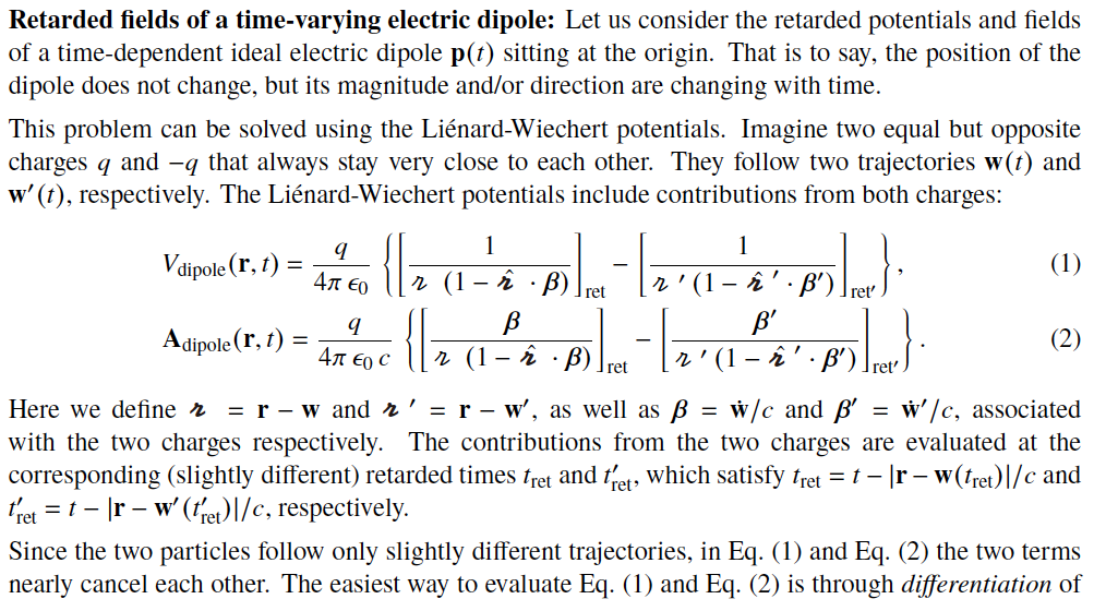 Solved Retarded fields of a time-varying electric dipole: | Chegg.com
