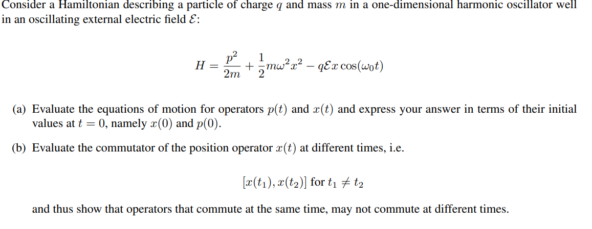 Consider a Hamiltonian describing a particle of | Chegg.com