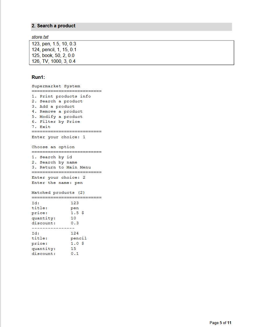 Solved A. Description The information of the system will be | Chegg.com