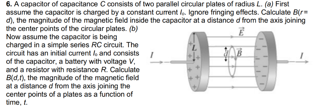 Solved 6. A capacitor of capacitance C consists of two | Chegg.com