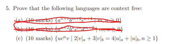 Solved 5. Prove that the following languages are context | Chegg.com