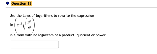 Solved Use the Laws of logarithms to rewrite the expression | Chegg.com