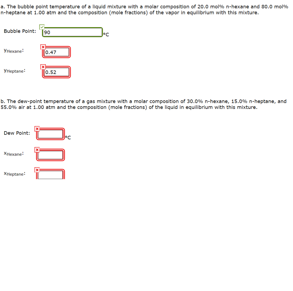 a. The bubble point temperature of a liquid mixture | Chegg.com