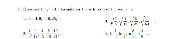 Solved In Exercises 14 , find a formula for the nth term of | Chegg.com