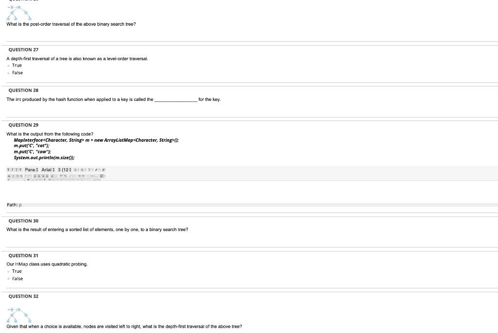 Solved What is the post-order traversal of the above binary | Chegg.com