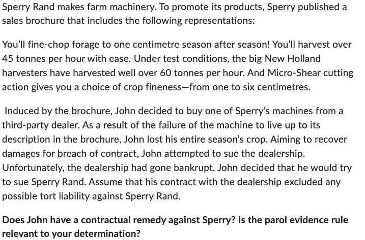 Sperry Rand makes farm machinery. To promote its | Chegg.com