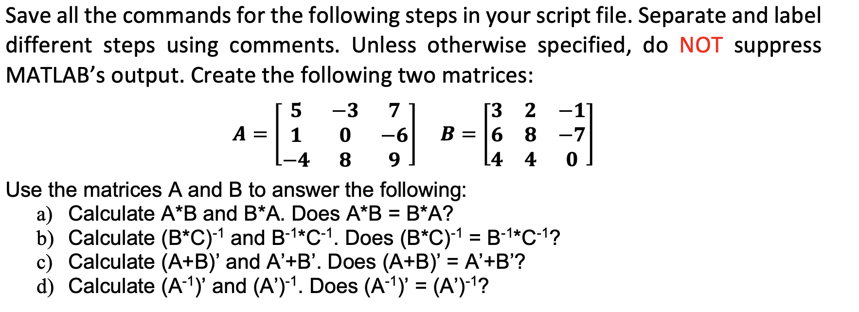 Solved Save all the commands for the following steps in your | Chegg.com