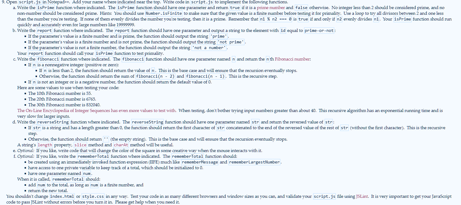 Solved JavaScript! HTML Code: Studio 5 Make it | Chegg.com