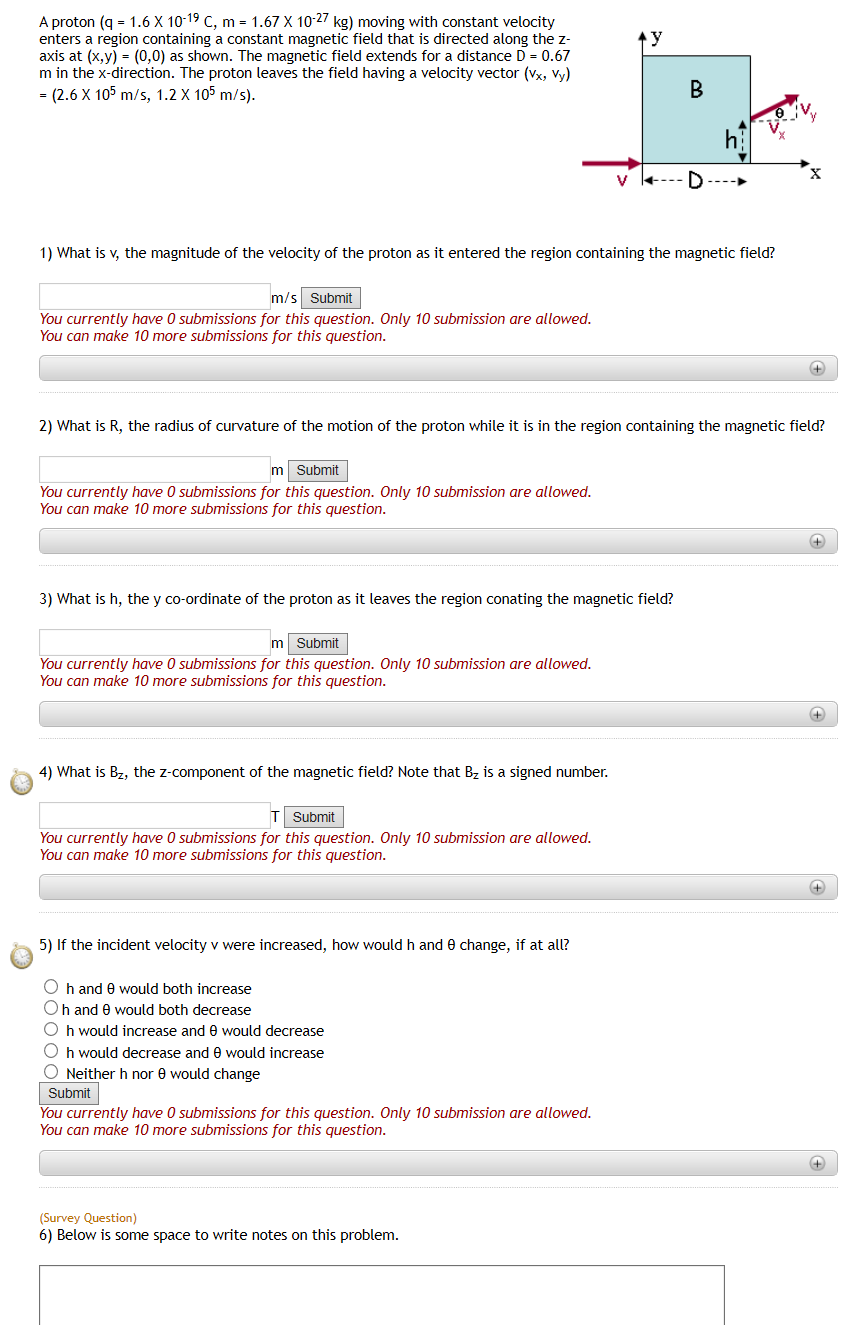 Solved A proton (g = 1.6 X 10-19 C, m = 1.67 X 10-27 kg) | Chegg.com