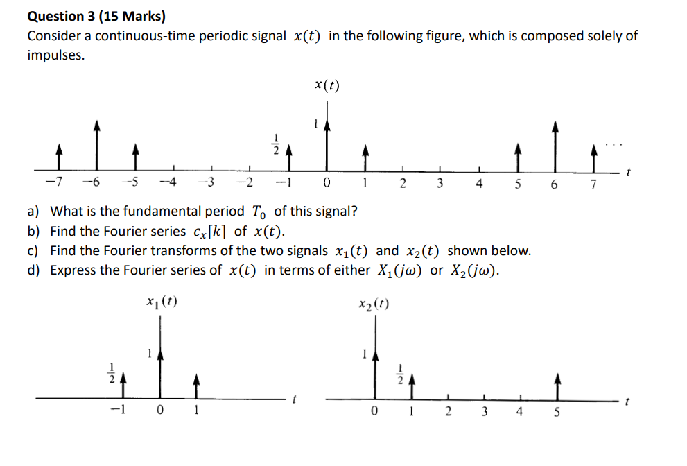 Solved Question 3 (15 Marks) Consider a continuous-time | Chegg.com Solved Question 3 (15 Marks) Consider a continuous-time | Chegg.com