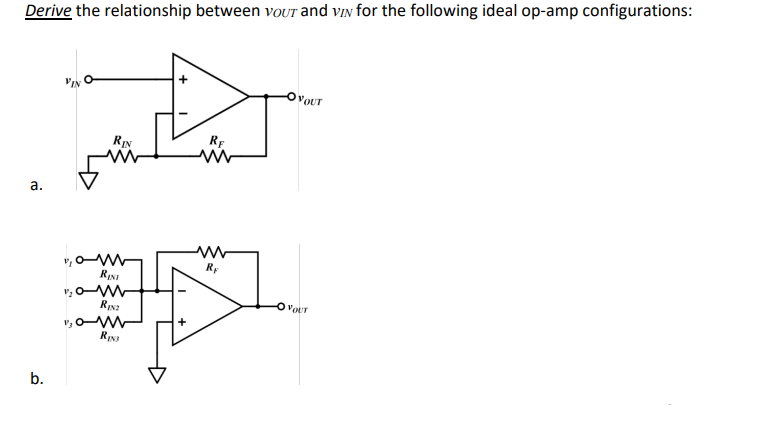 Solved Derive the relationship between vOUT and vIN for the | Chegg.com