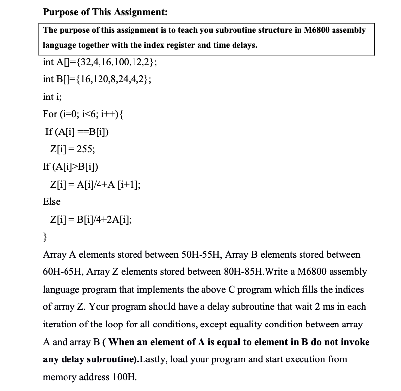 Purpose of this Assignment: The purpose of this | Chegg.com
