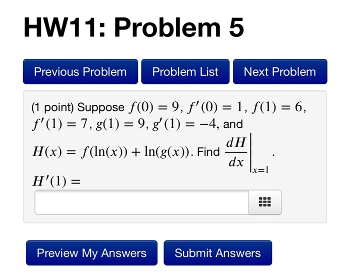 Solved Hw11 Problem 4 Previous Problem Problem List Next 1703
