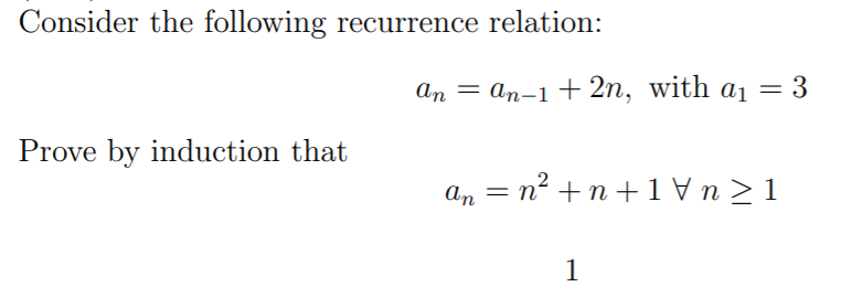 Solved Consider the following recurrence relation: An = An-1 | Chegg.com