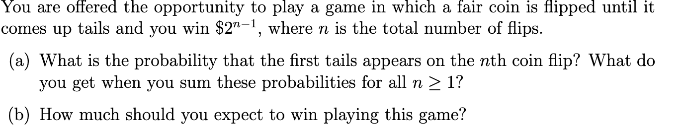 Solved You are offered the opportunity to play a game in | Chegg.com