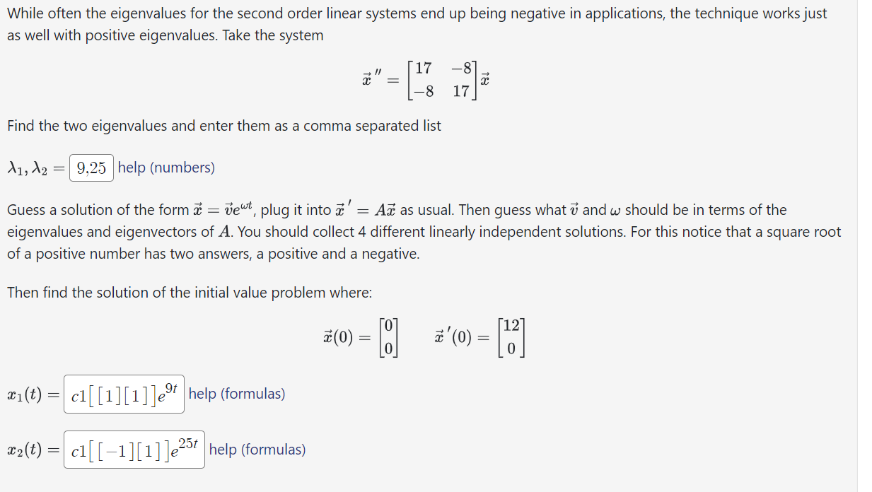 Solved While often the eigenvalues for the second order | Chegg.com
