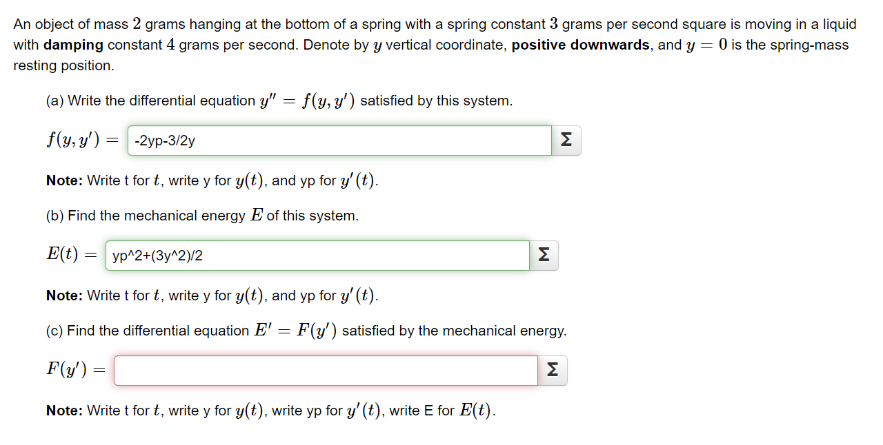 Solved An object of mass 2 grams hanging at the bottom of a | Chegg.com