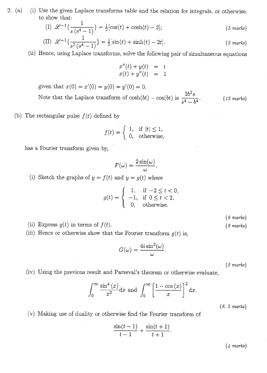 Solved A I Use The Given Laplace Transforms Table And 