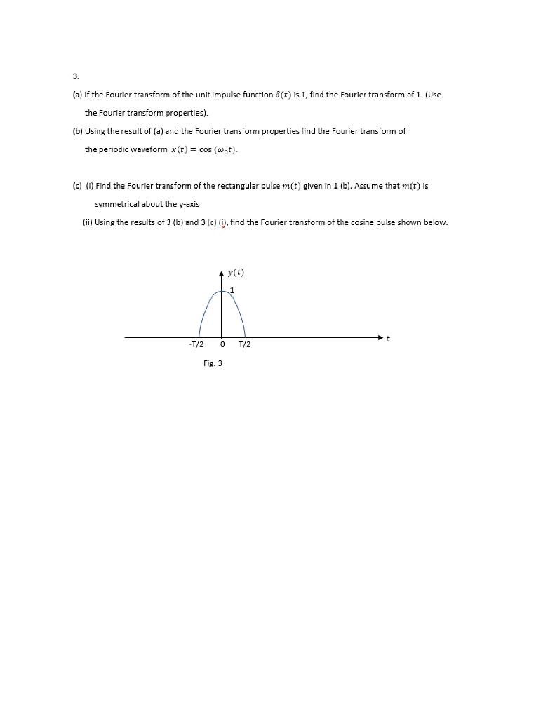 Solved 3. (a) If the Fourier transform of the unit impulse | Chegg.com