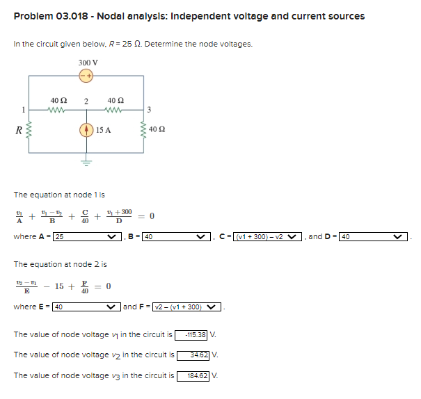 Solved Problem 03.018 - Nodal analysls: Independent voltage | Chegg.com