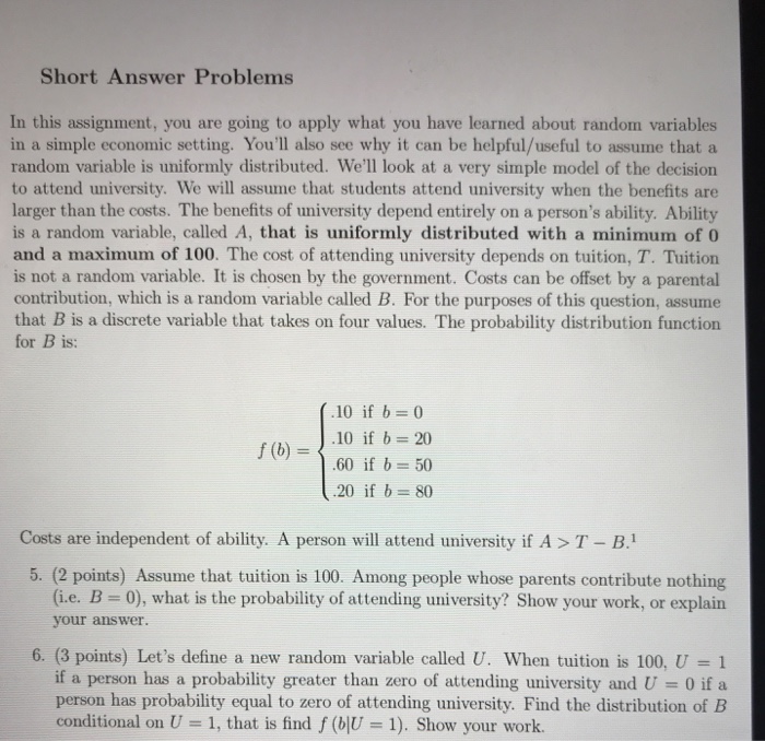 Solved Short Answer Problems In this assignment, you are | Chegg.com