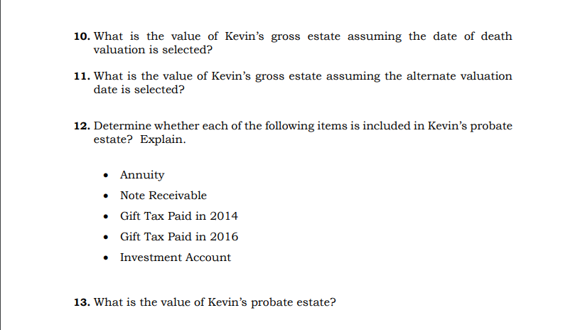 Use the following scenario to answer questions 10 | Chegg.com