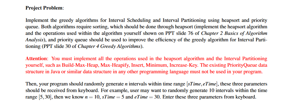 Project Problem: Implement the greedy algorithms for | Chegg.com Project Problem: Implement the greedy algorithms for | Chegg.com