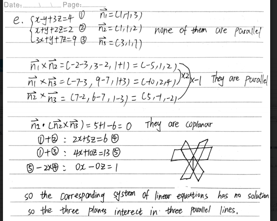Solved 3. Use normal vectors to determine the intersection, | Chegg.com