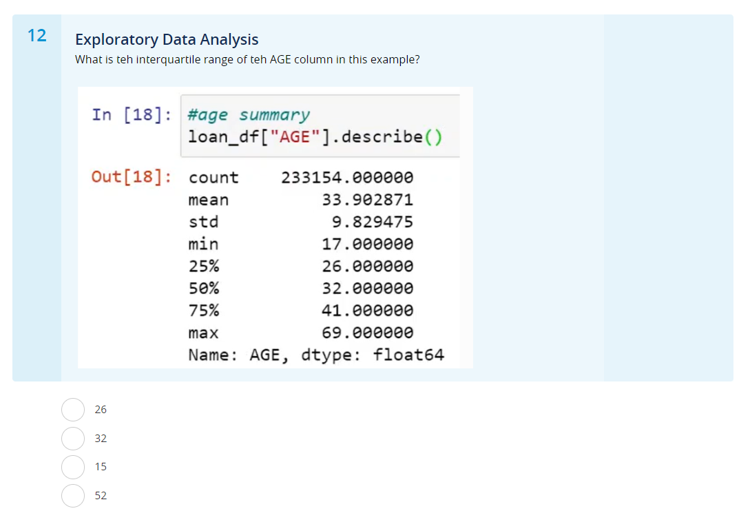 Solved Exploratory Data Analysis What is teh interquartile | Chegg.com