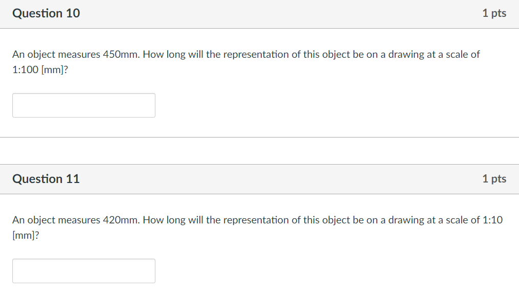 Solved Question 10 1 pts An object measures 450mm. How long | Chegg.com